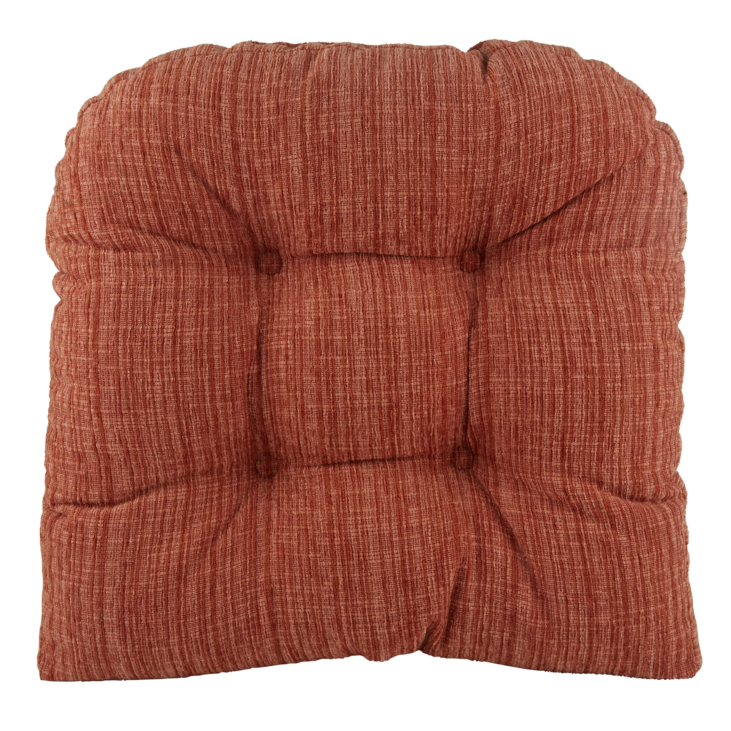 Klear Vu Gripper Overstuffed Universal Non-Slip Dining Chair Cushions for Kitchen Decor or Office Use, U-Shaped Skid-Proof Seat Pad, 17x17 Inches, 2 Count (Pack of 1), 03 Clay