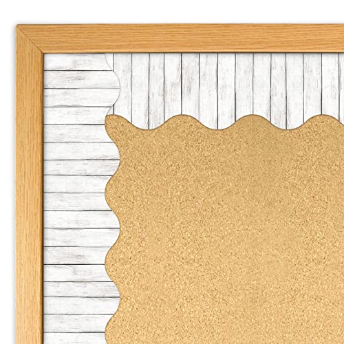 White Wood Scalloped Bulletin Board Border Trim for Classroom School Decoration Teacher Students Supply for Chalkboard Whiteboard 52 ft