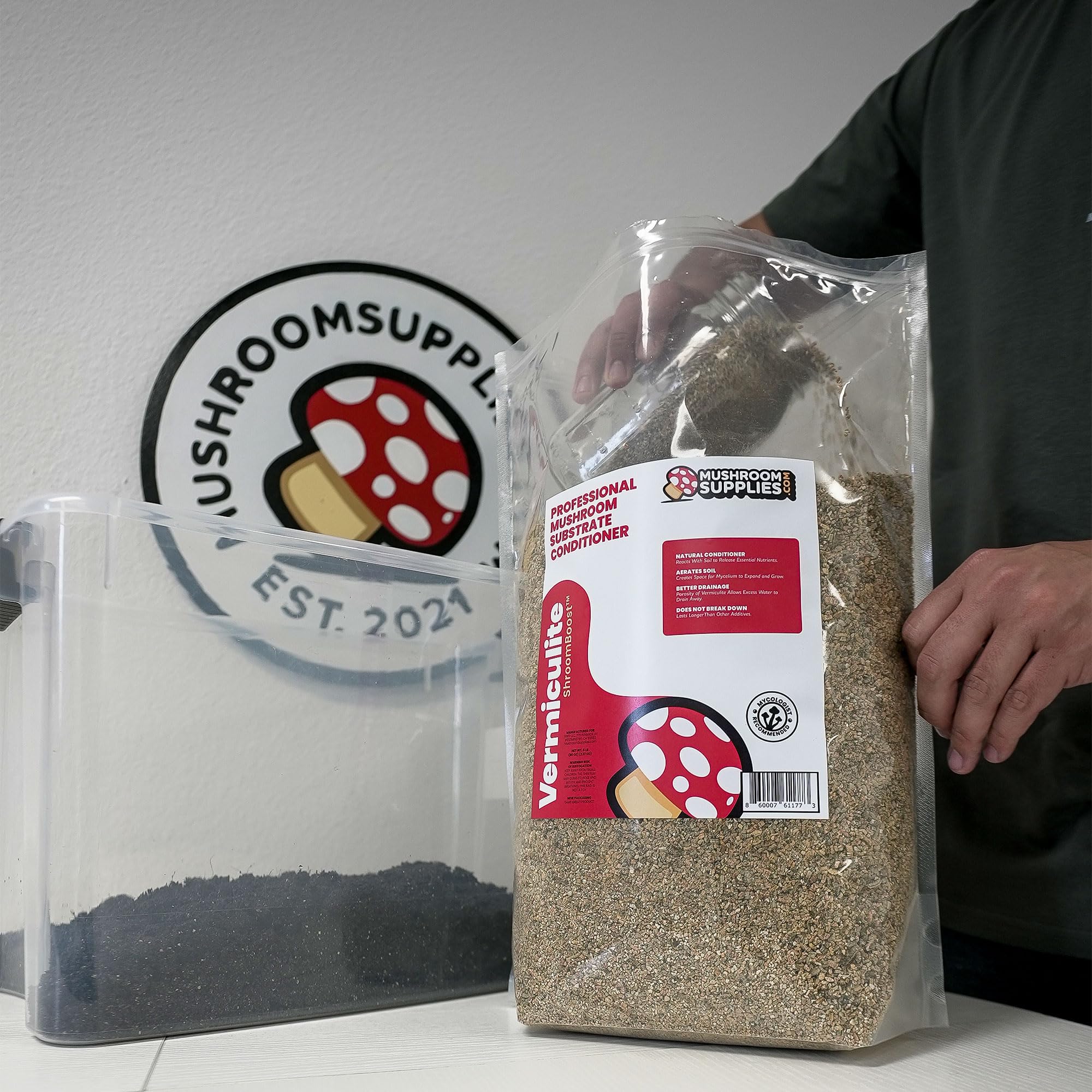 MushroomSupplies.com Organic Vermiculite (8QT) | Substrate Conditioner for Mushroom Growing | Mycologist Recommended