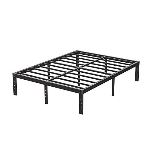 Woozuro King Bed Frame, 12 Inch Heavy Duty Metal Platform Bed Frame No Box Spring Needed, Reinforced Steel Slats Support Mattress Foundation, Easy Assembly, Noise Free, Black