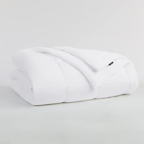Serta ComfortSure Down Alternative Comforter, Soft Box Stitched Duvet Insert, Quilted Queen Comforter with 4 Corner Tabs, All Season Bedding, White