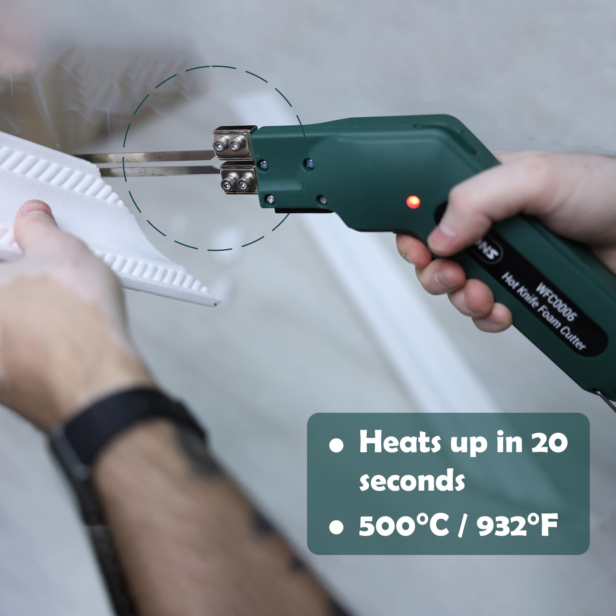 WINONS Hot Knife Foam Cutter Electric Styrofoam Cutting Tool 200W with Adapter for Curve and Streight Cuts to get Different Shapes -WFC0006 (Kit of 9)