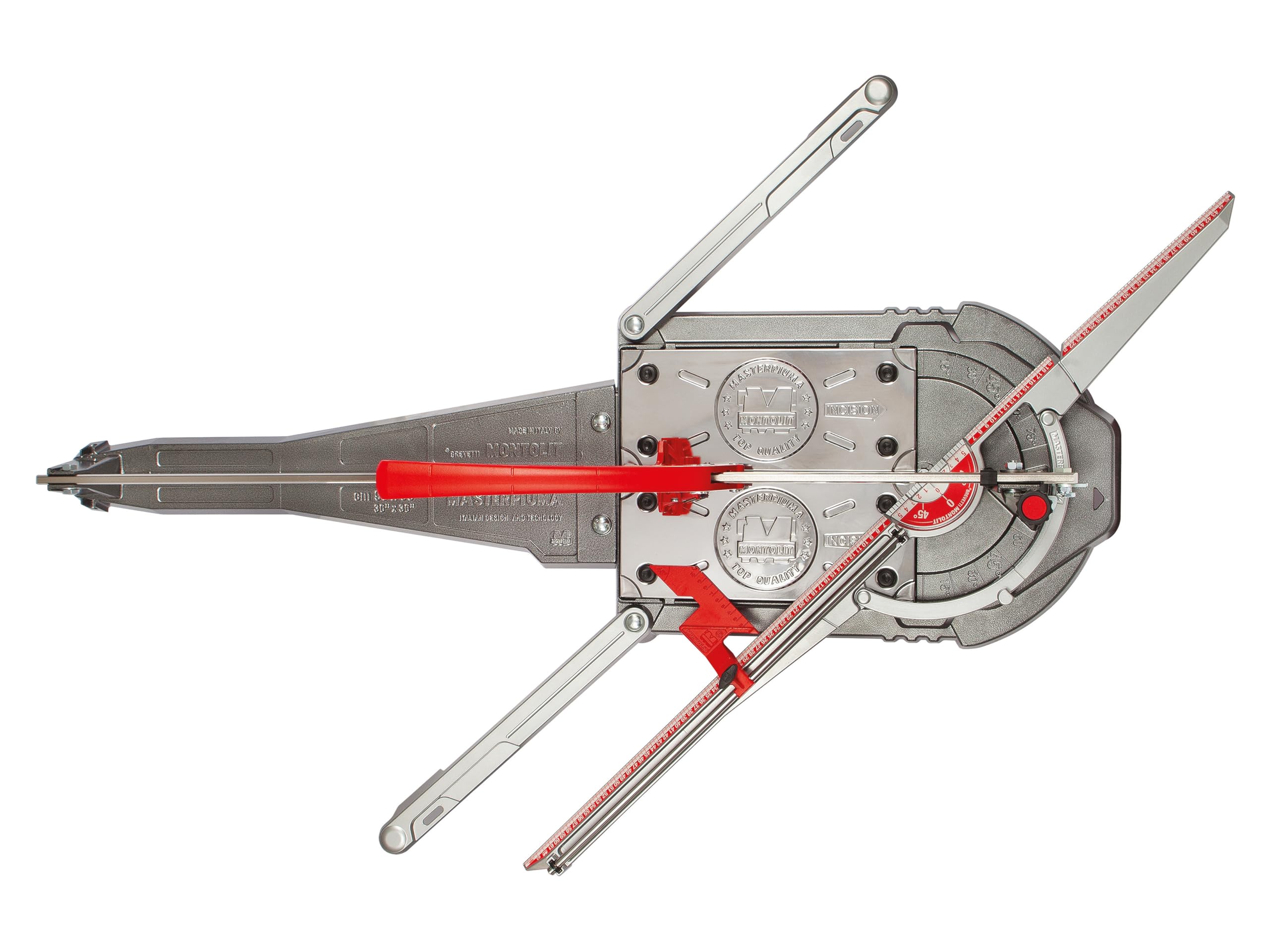 Montolit Masterpiuma 93P5 Power 5 Ergonomic Manual Tile Cutter 36" (93cm) Cutting Tool For Tough and Delicate Large Format Glass and Ceramic Tiles for Floor and Wall Tile Installation