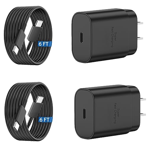 Super Fast Type C Charger 25W Android Samsung Charger 6FT USB C Charger Cable Fast Charging Block for Samsung Galaxy S23/S23 Ultra/S23+/S22/S22 Ultra/S22+/S21/S20/Note 20/Note 10/Z Fold/Flip 4/3