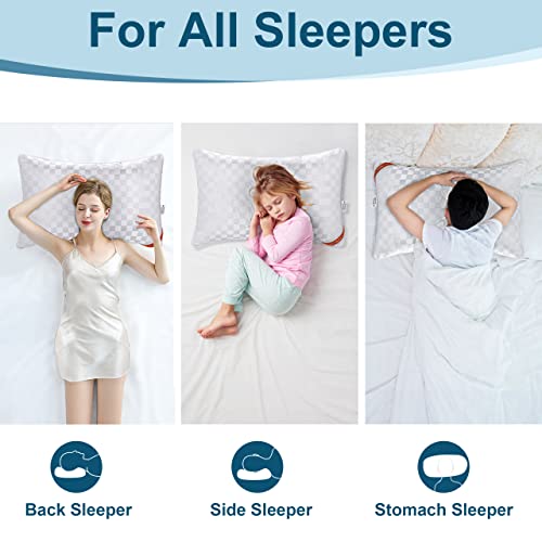 Swandream Cooling Standard Size Pillows Set of 2, Soft and Skin Friendly Down Alternative Pillow for Sleeping, Breathable Pillow for Back, Stomach or Side Sleepers, White, 20 * 26 Inches