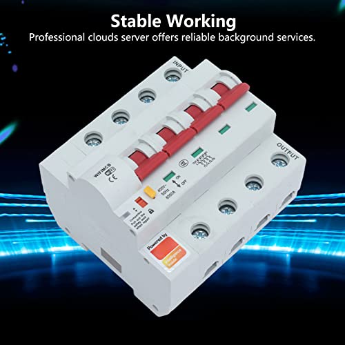 Tgoon Circuit Breaker, AC 400V IP20 Protection Level Bluetooth Boat Audio Circuit Breaker with Safe Lock for Mountain Facility for Isolated Island Power Supply(32A)