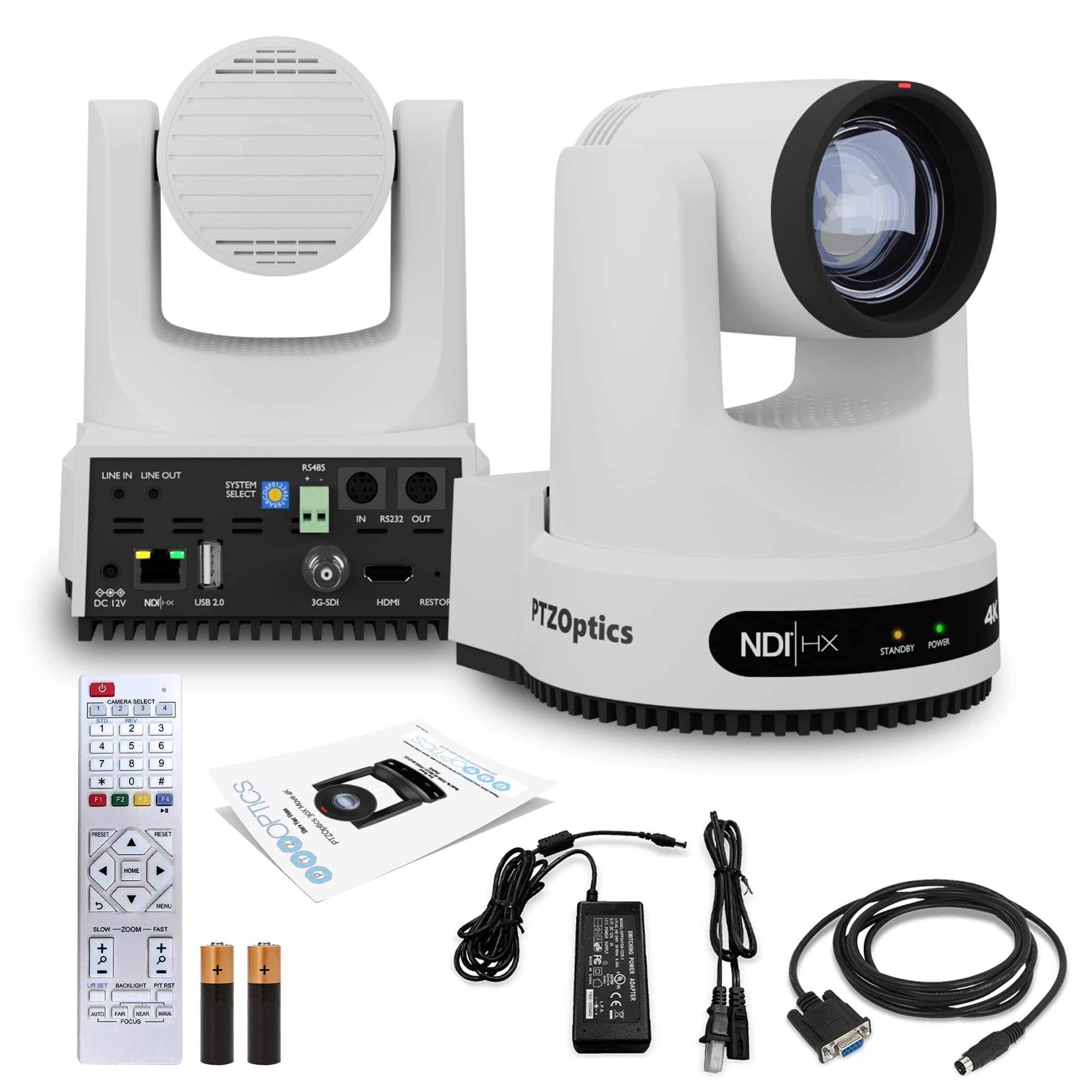 PTZOptics Move 4K SDI/HDMI/USB/IP PTZ Camera with 12x Optical Zoom (White) (PT12X-4K-WH-G3)