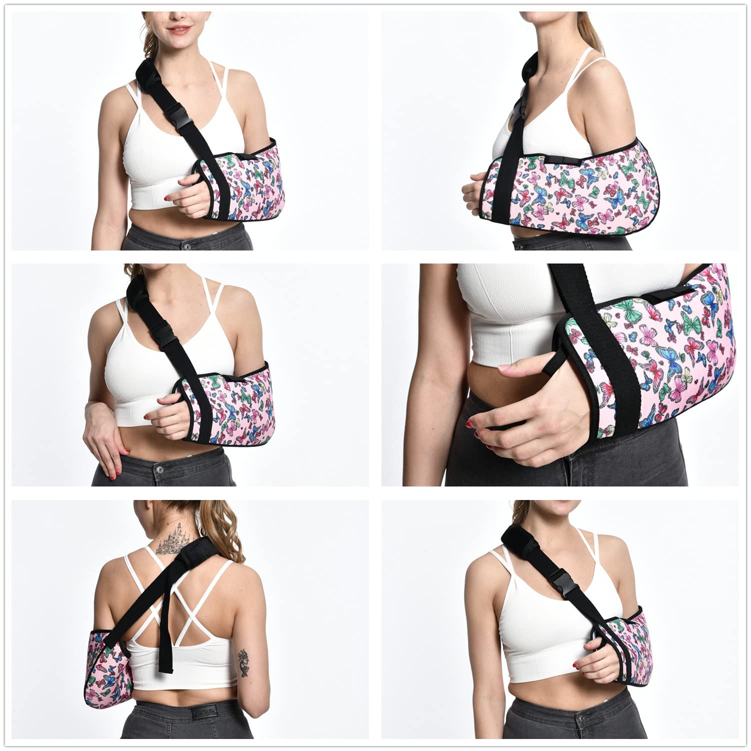 Ledhlth Soft Foam Arm Sling Butterfly for Shoulder Men Women Arm Support Brace for Broken Collarbone Shoulder Immobilizer for Shoulder Injury