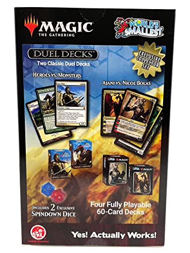 World’s Smallest Magic: The Gathering Exclusive Collector Set Featuring Ajani VS. Nicol Bolas and Heroes VS. Monsters Duel Decks, MTGCollector