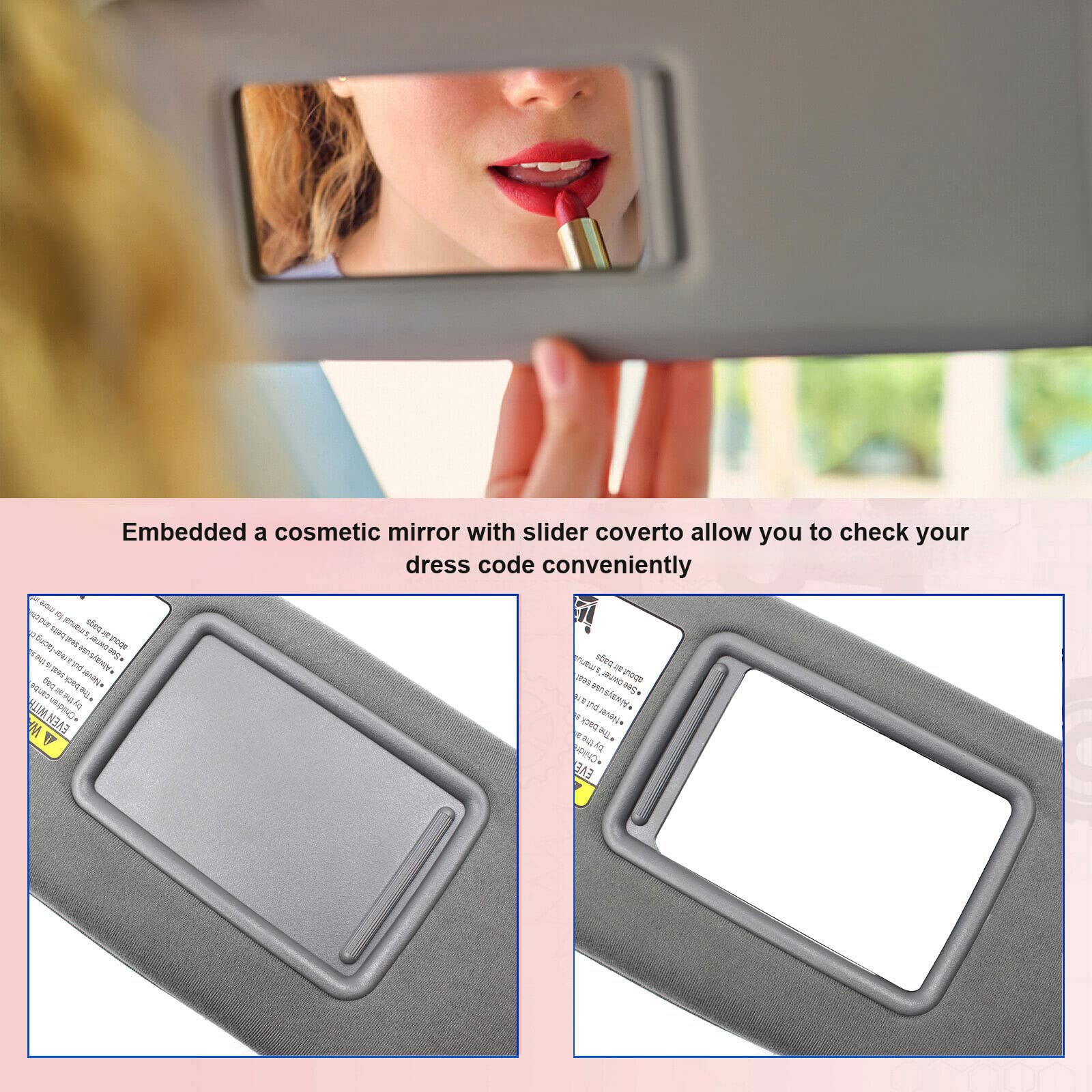 Left Driver Side Sun Visor Gray Without Sunroof Compatible with Toyota Tacoma 2005 2006 2007 2008 2009 2010 2011 2012 Replaces # 74320-04181-B1