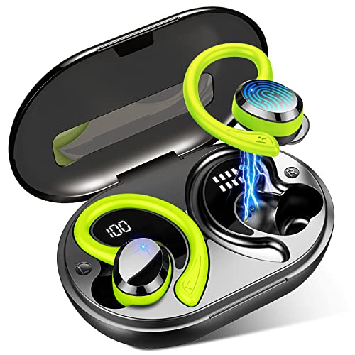 Wireless Earbud, Sport Bluetooth 5.3 Headphones with Earhooks Bluetooth Earbud in-Ear with Immersive Sound, Wireless Earphones IP7 Waterproof, Dual LED Display, 48H Playtime, Noise Cancelling, Running