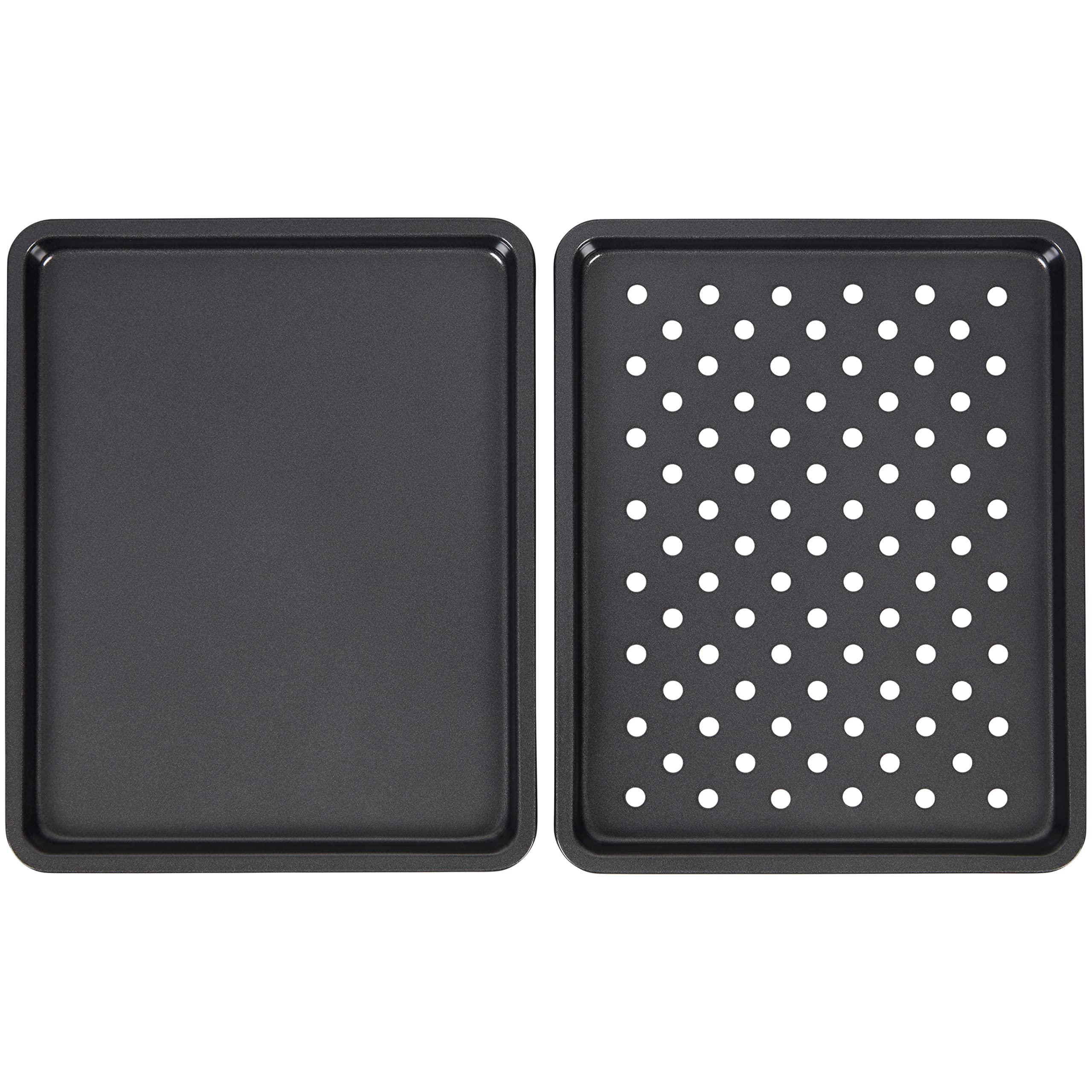 Wilton Perfect Results Toaster Oven Baking Sheet Pan & Crisper Tray, 2-Piece Set, Steel