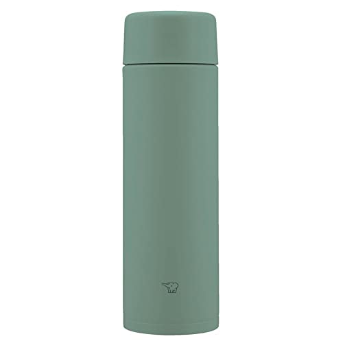Zojirushi Mahobin SM-ZB48-GM Water Bottle, Seamless 16.9 fl oz (480 ml), Screw, Stainless Steel Mug, Matte Green, Integrated with Strings and Washer, Easy to Clean, Only 2 Pieces