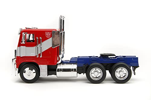 Transformers Rise of The Beast 1:24 Optimus Prime w/Robot On Chassis Die-Cast Car, Toys for Kids and Adults