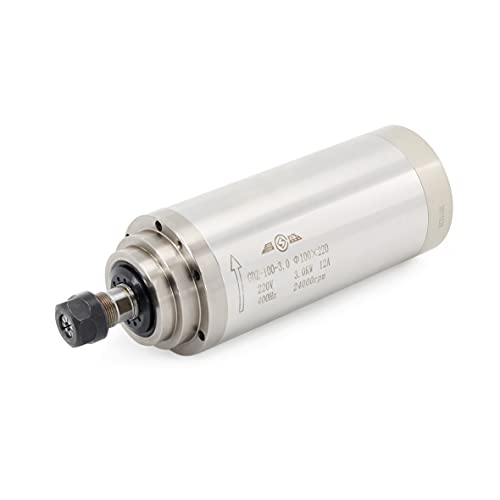 RATTMMOTOR CNC Spindle Motor, 3KW Water Cooled Spindle Motor 220V 12A ER20 Spindle 4-Bearings 100mm Spindle Motor 400HZ 3-Phase for CNC Router Engraving Milling Machine