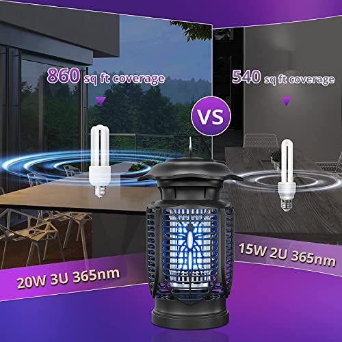 POWIFY Bug Zapper Outdoor, Electric Mosquito Zapper with 6.3ft Power Cord, 4300V High Powered Fly Traps, Insect Fly Zapper, Mosquito Killer for Home Backyard Garden Patio