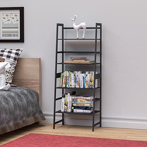 WTZ Bookshelf Book Shelf, Bookcase Storage Shelves Book case, Ladder Shelf for Bedroom, Living Room, Office MC-801(Black)