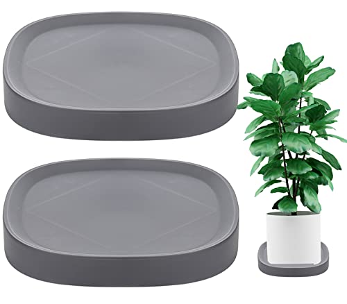 TOPZEA 2 Pack Plant Caddy with Wheels, 12-1/4 Inch Plastic Plant Roller Heavy-Duty Plant Stand with Wheel, Plant Pallet Caddy Plant Dolly Saucer with Casters, Flower Pot Mover for Indoor Outdoor Plant