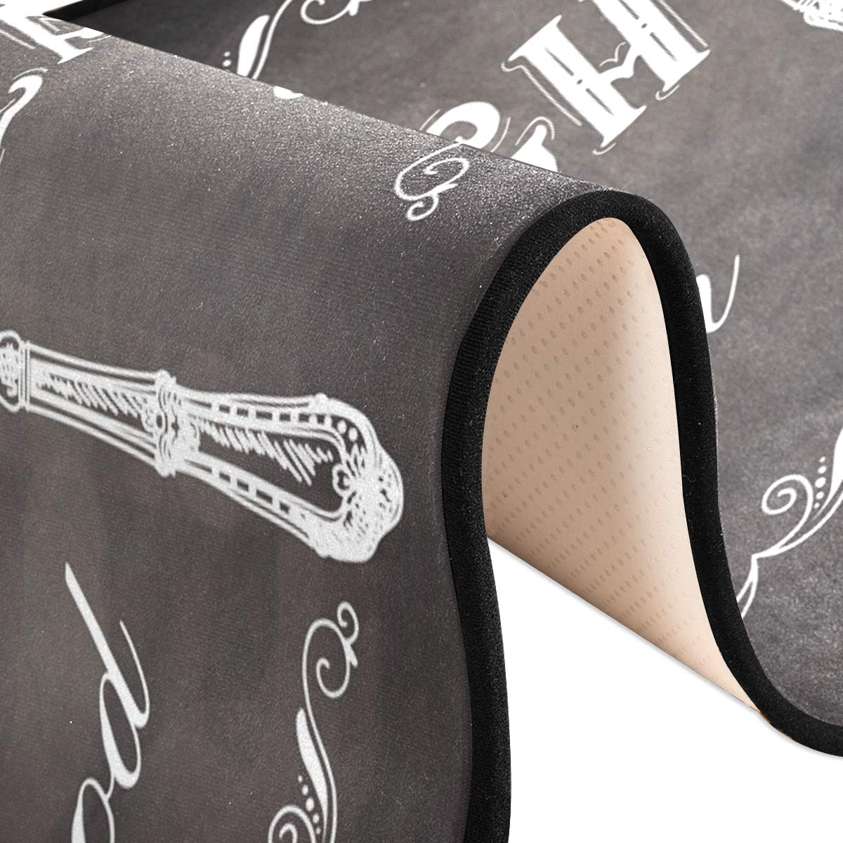 Knife Fork Kitchen Runner Rug Non Slip Area Mat Bath Rugs for Bathroom Indoor Carpet Doormat Floor Dirt Trapper Mats Shoes Scraper 39"x 20"