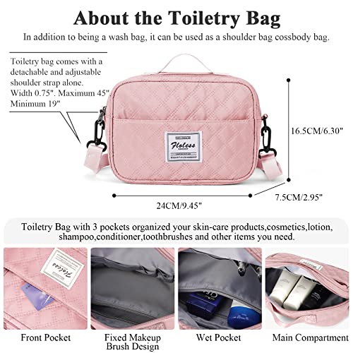 Travel Duffel Bag Weekender Bag for Women,Overnight Carry on Bag with Toiletry Bag, Gym Tote Bag with Wet Pocket,Grid Pink