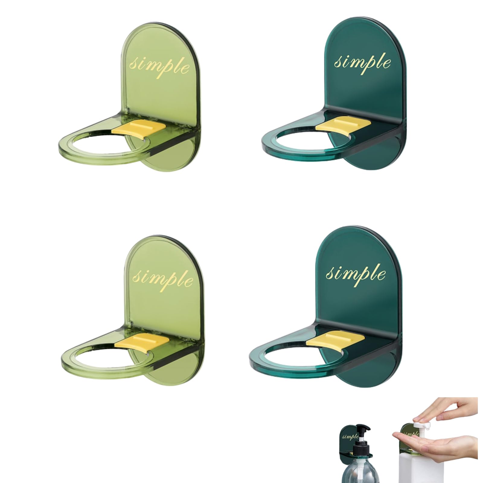 TTYGRHQ Shower Gel Bottle Rack Hook Bracket, Drill-Free Shower Bottle Holder, Shampoo Bottle Holder, for Shower Kitchen Bathroom Toilet Wall 4 Pack