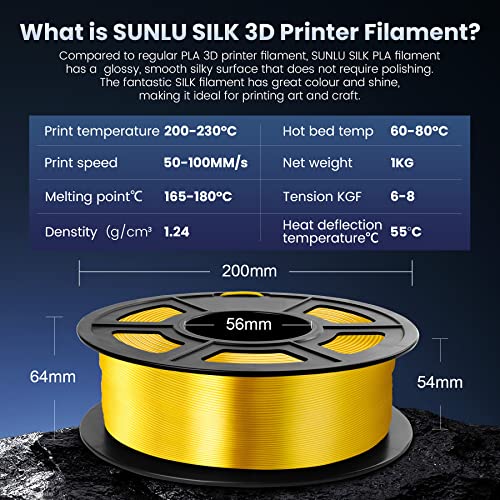 SUNLU Shiny Silk PLA Filament 1.75mm and PLA Meta Filament 1KG White,Smooth Silky Surface,Great Easy to Print for 3D Printers,Dimensional Accuracy +/- 0.02mm, Silk Light Gold + White 1KG