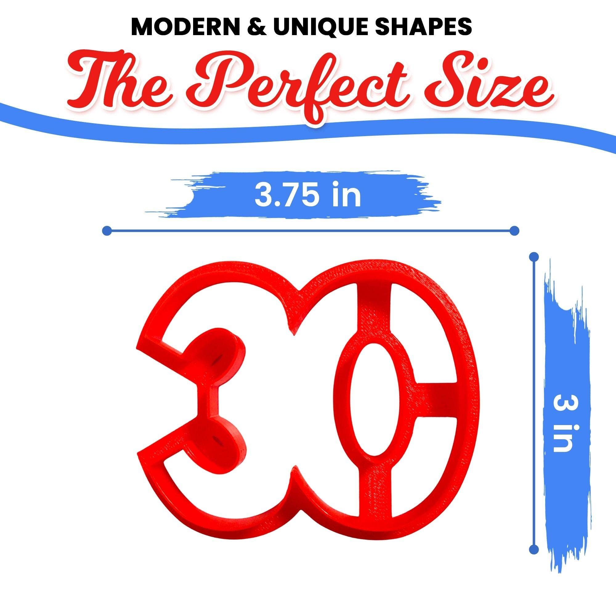 Number 30 Cookie Cutter 3.75 in – Made in the USA – Foose Cookie Cutters Plastic – Cookie Mold