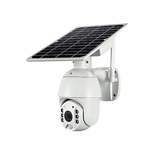 Security Camera Camera Solar Camera, HD Night Vision Wireless WIF Network Camera 4G Outdoor Solar Surveillance Camera Surveillance Camera with Spotlight ( Color : 1 , Size : Q3-WiFi+Battery+128G )