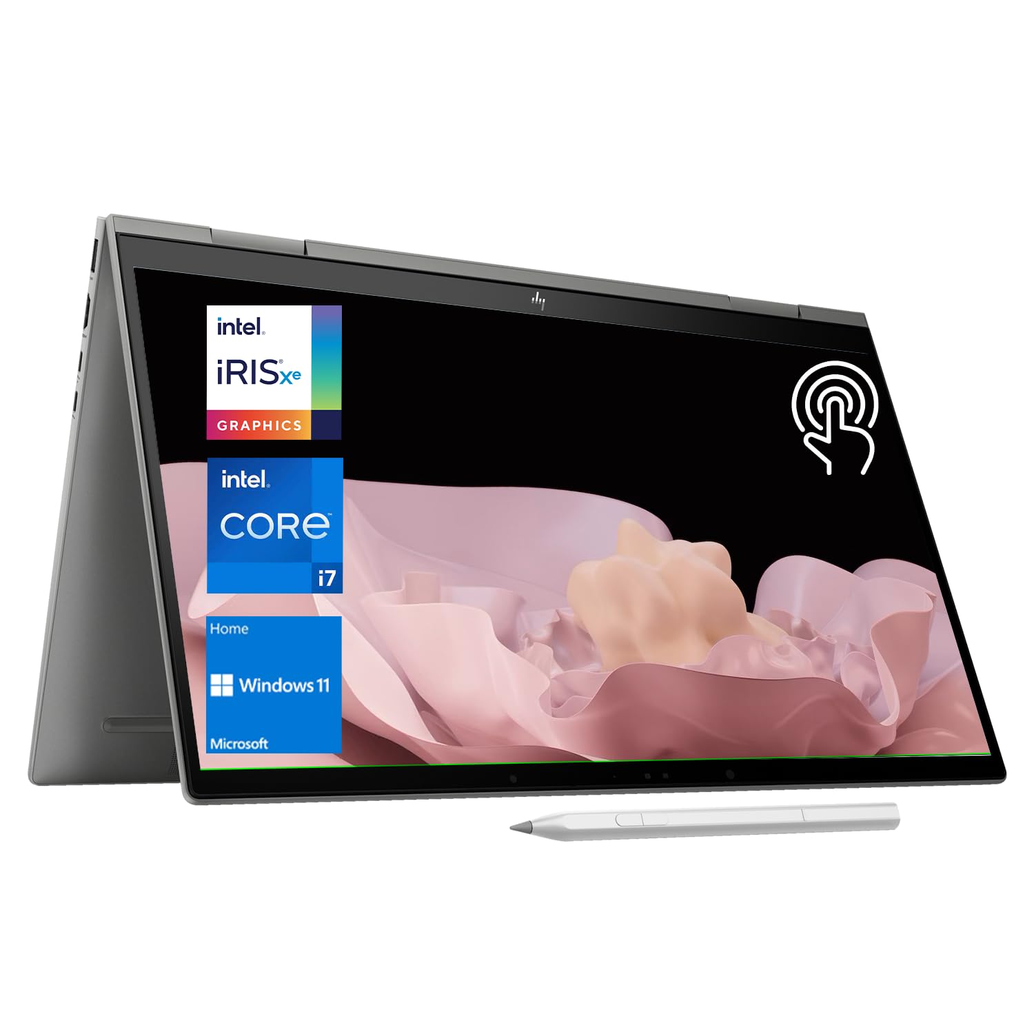 HP Newest 13th Generation Envy 2-in-1 Laptop, 15.6” Touchscreen Display, Intel Core i7-1355U Processor, 32GB RAM, 2TB SSD, Wi-Fi 6, Backlit KB, SD Card Reader, Windows 11 Home, Grey, Stylus Pen
