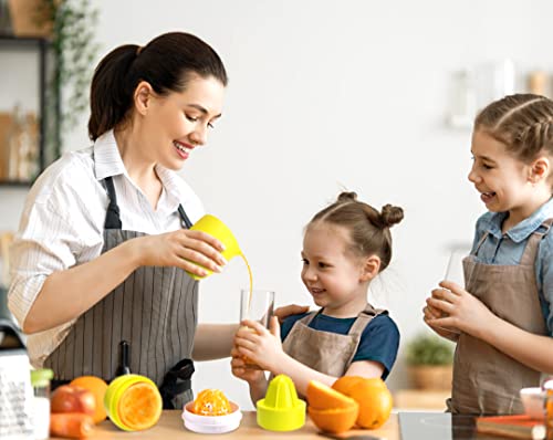 Lechin Hand Juicer - Citrus Juicer with Lemon Shape - Hand Lemon Juicer with Two Press Options for Different Fruits (Yellow)