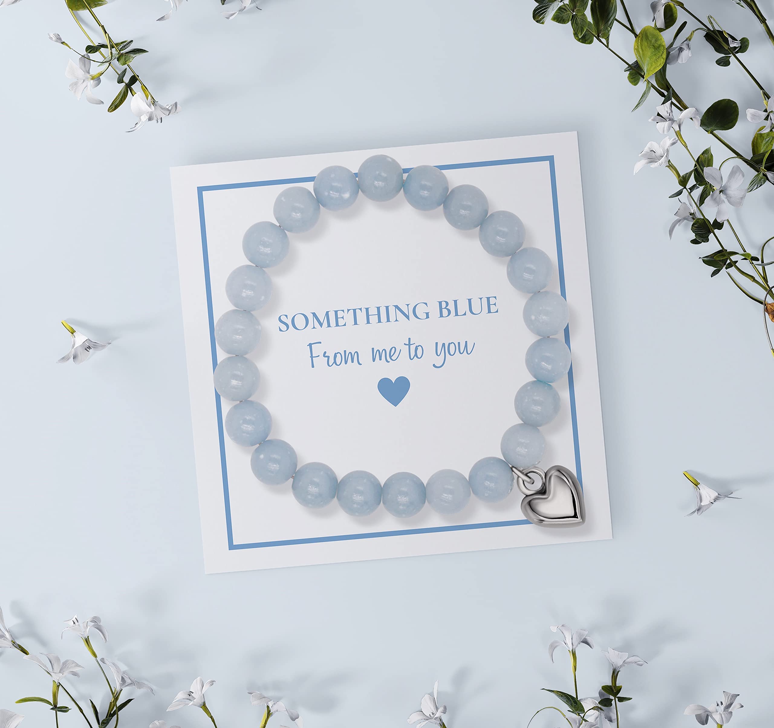 OLGAS GEMS Something Blue Gift for Bride on Wedding - Beautiful and Sentimental Bracelet for Bride & Meaningful Message Card - Something Blue for Bride
