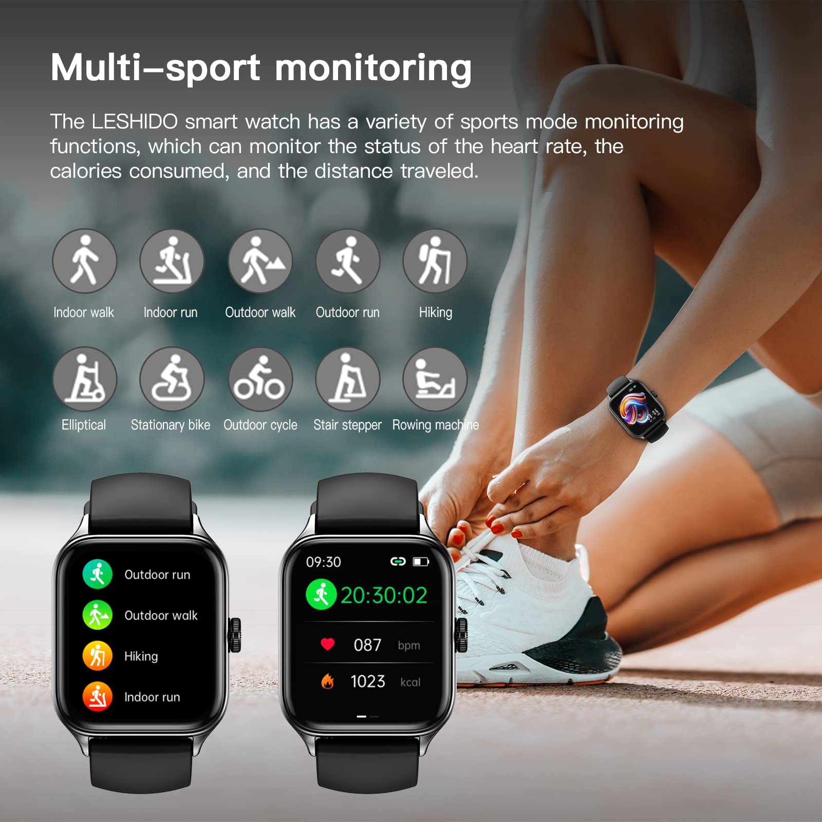 Smart Watch, Newest 1.85" TFT HD Display Smart Watch with Receive & Dial, Smart Watch for Android Phones with Pedometer, Fitness Tracker, Heart Rate, SMS Reminder, Android Smart Watch for Women Men