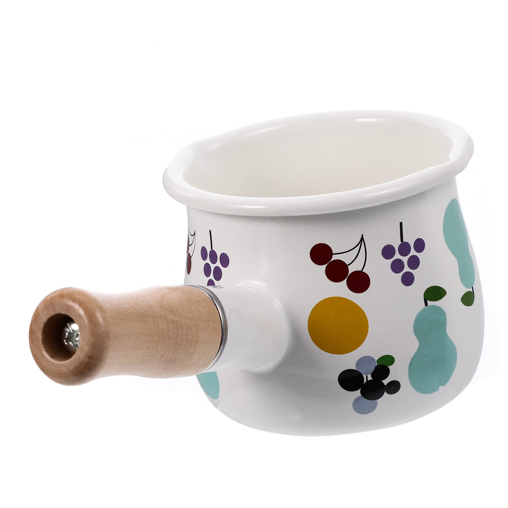 SHOWERORO Enamel Portable Butter Warmer and Small Milk Pan for Baby Food Ideal for Heating Milk and Melting Butter Enamel Construction with Handle