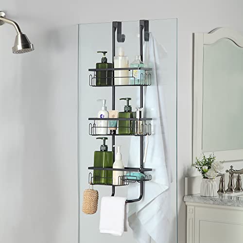 SunnyPoint Classic Metal Bathroom Shower Caddy, Over Door Hanging Storage Organizer Basket