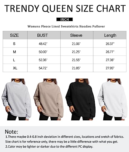 Trendy Queen Oversized Sweatshirts For Women Turtleneck Pullover Fleece Long Sleeve Hoodies Tops Fall Outfits Y2K Fashion Clothes