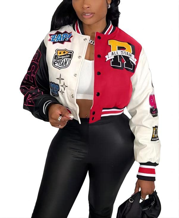VOIKERDR Button Down Shirts for Women Outerwear Windbreaker Varsity Jacket for Women Summer Lightweight Jacket 2023