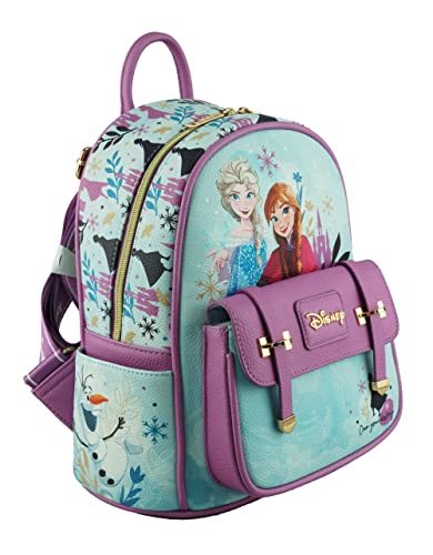 Wondapop Disney Frozen Elsa and Anna 11" Vegan Leather Fashion Mini Backpack