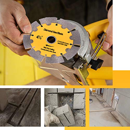 NYTiger 3 Pack 4-1/2 inch Diamond Saw Blades 4.5" Angle Grinder Disc Wet Dry Segmented Cutting Wheel with 4/5-5/8 inch Arbor for Concrete Stone Brick Block Masonry