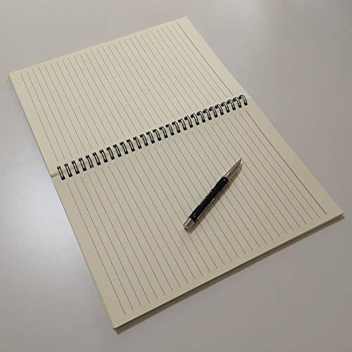 YUREE Spiral Notebook/Spiral Journal Lined, B5 Hard Kraft Cover Wire Bound Notebook Ruled, 70 Sheets (140 Pages), 10.5" x 7.3", Blue