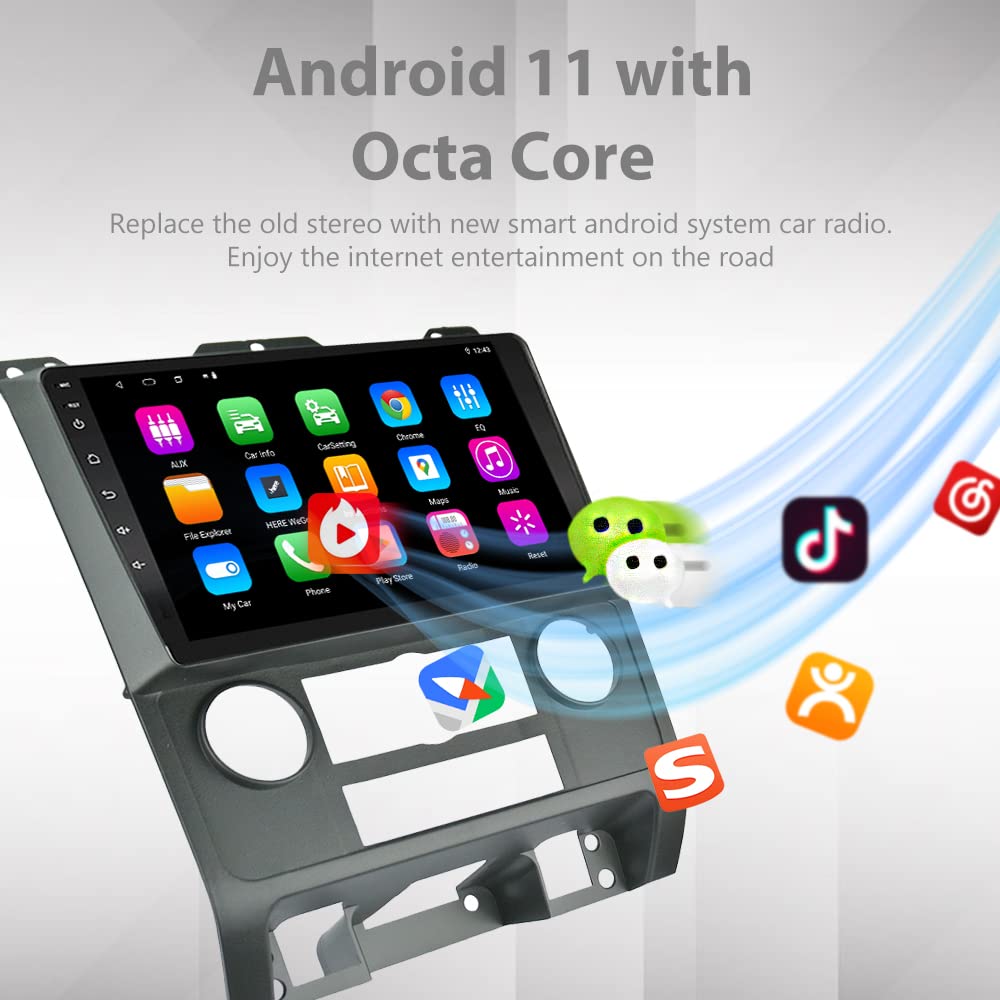 LEXXSON Android 11 System Car Radio Octa Core Head Unit, 9 inch High Definition Touch Screen Bluetooth USB Player 2G+32G NAND Memory Flash for Ford Escape 2008-2012/Mazda Tribute 2008-2012
