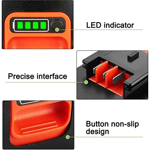 Powilling 2Pack 6.5Ah Lithium Battery Replacement for Black and Decker 18V Battery Firestorm 18v Battery HPB18 HPB18-OPE 244760-00 A1718 FS18FL FSB18 Firestorm 18V Battery(Charger Included)