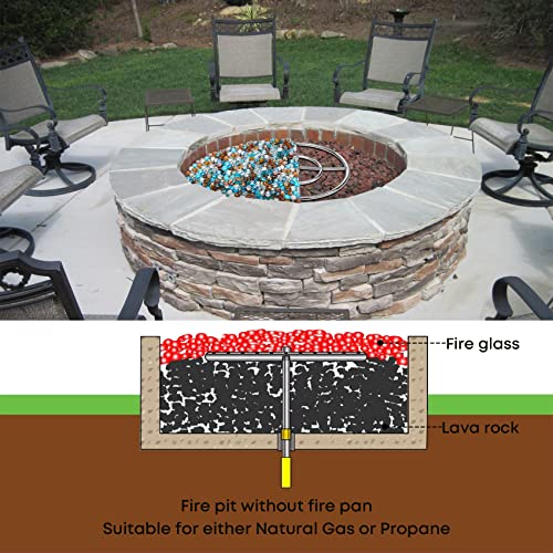 Stanbroil 24 Inch Round Fire Pit Burner Ring for Natural Gas & Propane Fire Pit Fireplace - 304 Stainless Steel Fire Pit Burner for Indoor & Outdoor, BTU 296,000 Max