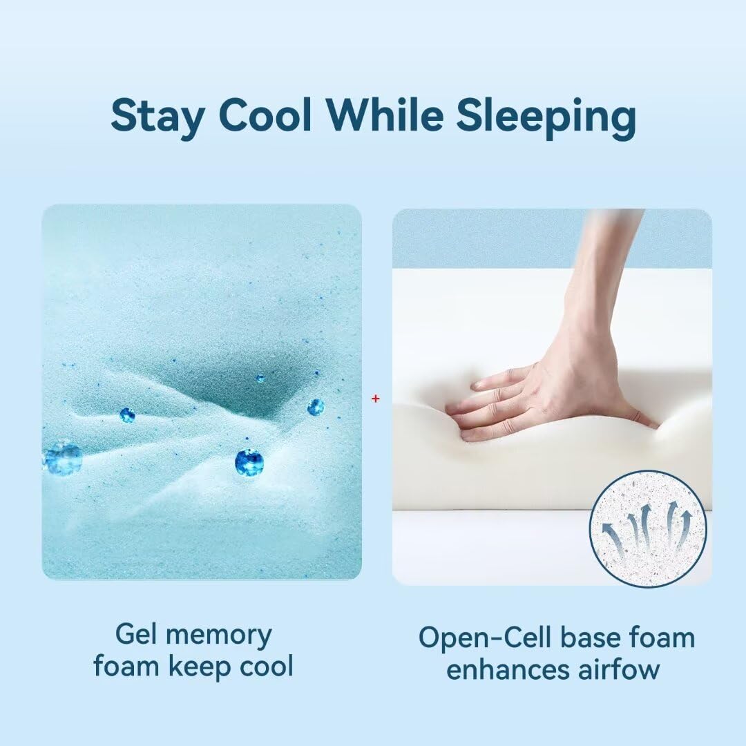 Topllen Full Size Mattress in a Box, Cooling Gel Memory Foam Mattress for Pressure Relief,Fiberglass-Free,CertiPUR-US® Certified,5inch