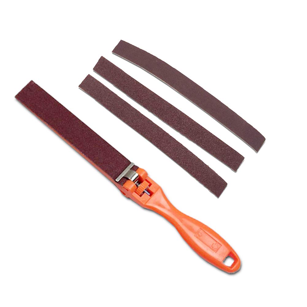 OBOLTS Sanding Stick Flat File with 4pcs Replaceable Abrasive Pre-Cut Sanding Paper Strips for Wood - 1pack