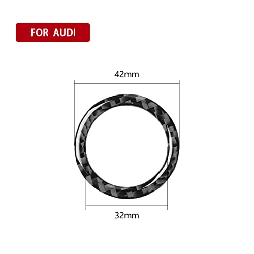 NC Carbon Fiber Styling Trim Cover Sticker Compatible with Q5 A4L A5 (Engine Start Stop Cover Ring A)