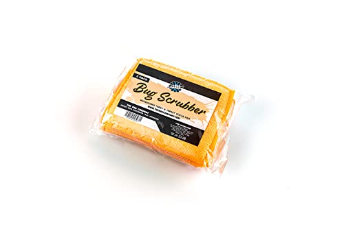 The Rag Company - Jersey Bug Scrubber Pads - Terry Weave, Easily and Safely Trap Bug Splatter in Sponge, Safe on All Finishes, 4in x 6in, Orange (5-Pack)