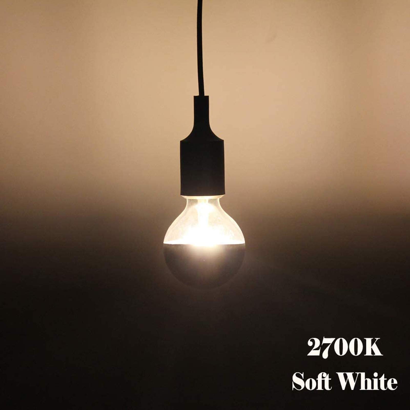 YDJoo Half Chrome Light Bulb 4W Dimmable G45 Silver Mirror Reflected Light 40W Equivalent Warm White 2700K Silver Tipped Mirror Light Bulb E26 Base Decorative LED Edison Bulb, 6 Pack