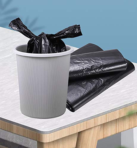YYaaloa 100 pcs Small Black Trash Bags with Handles 14x22 Super Thick plastic Rubbish Bags,T-shirt bags,Wastebasket Bags for Office, Picnic,Kitchen, Bulk Bags (Black 100 pack)