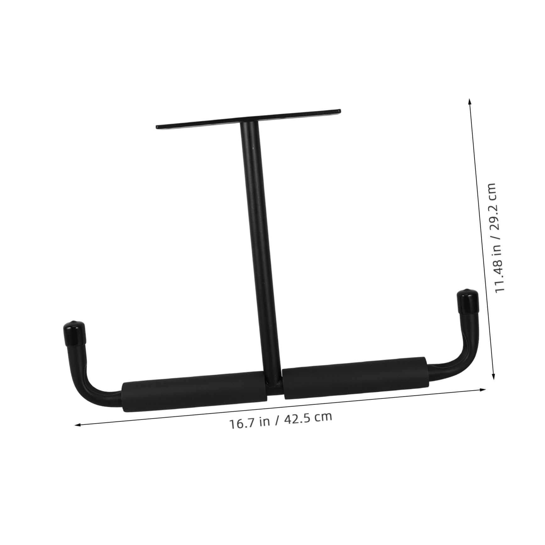 TOGEVAL Hook Display Stand Wall Hanging Display Shelf Storage Shelves Storage Rack Fishing Rods T-shaped Ceiling Rack Garage Organizer Double Sided Hooks Rod Holder Black Stainless Steel
