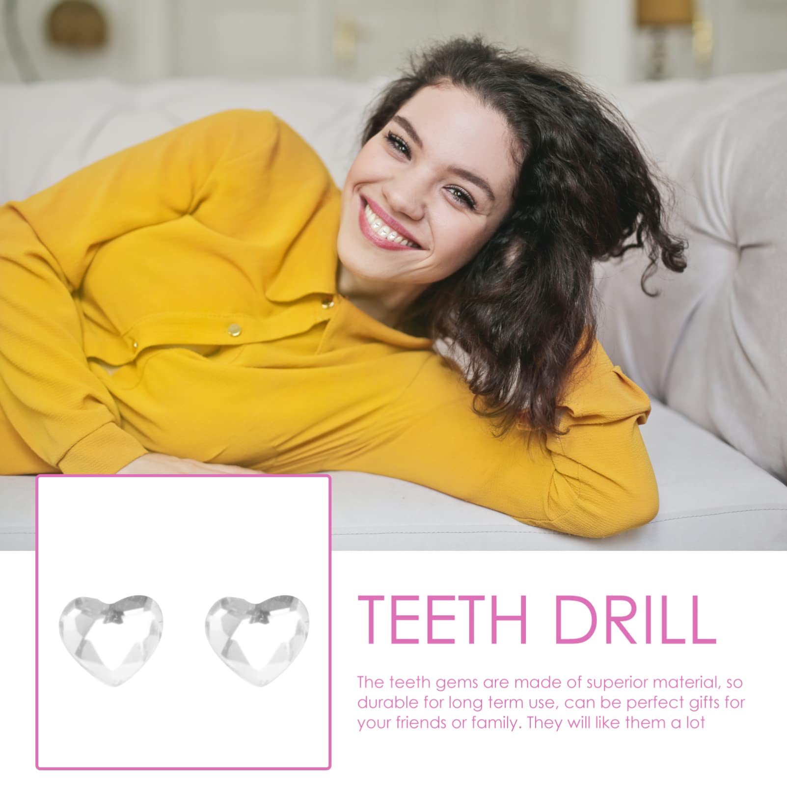 POPETPOP Teeth Jewelry, Tooth Gems Kit, Removable Tooth Ornaments Teeth Diamond for DIY Tooth Decor Nails Decor 10pcs